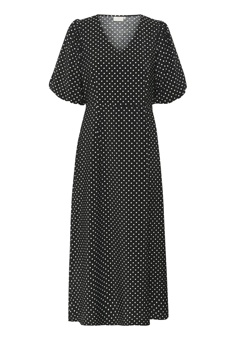 Kaffe KAGWEN LONG DRESS - Hverdagskjole - black chalk dot/sort - Zalando.dk