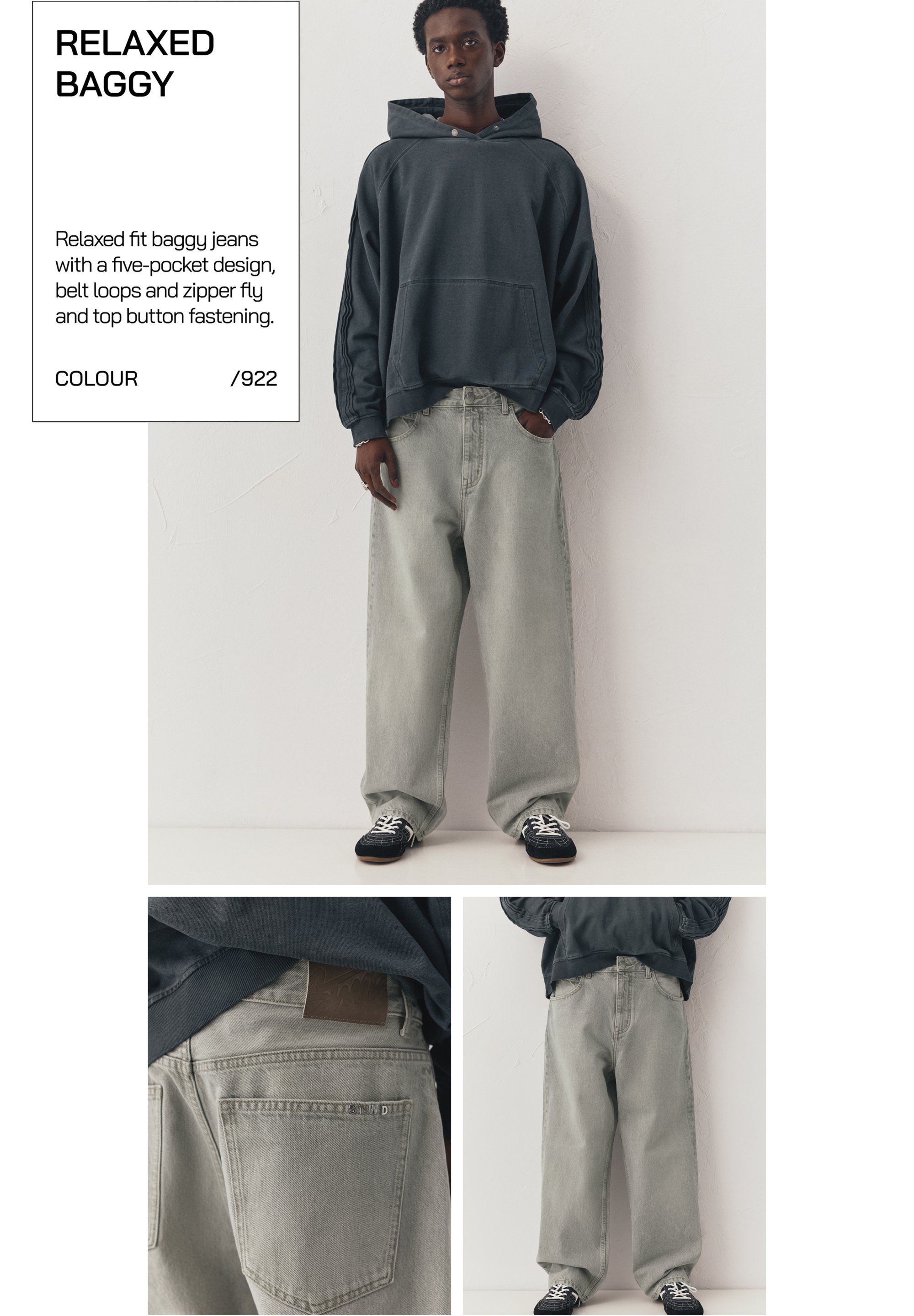 PULL&BEAR RELAXED - Baggy Jeans - grey/grau - Zalando.ch