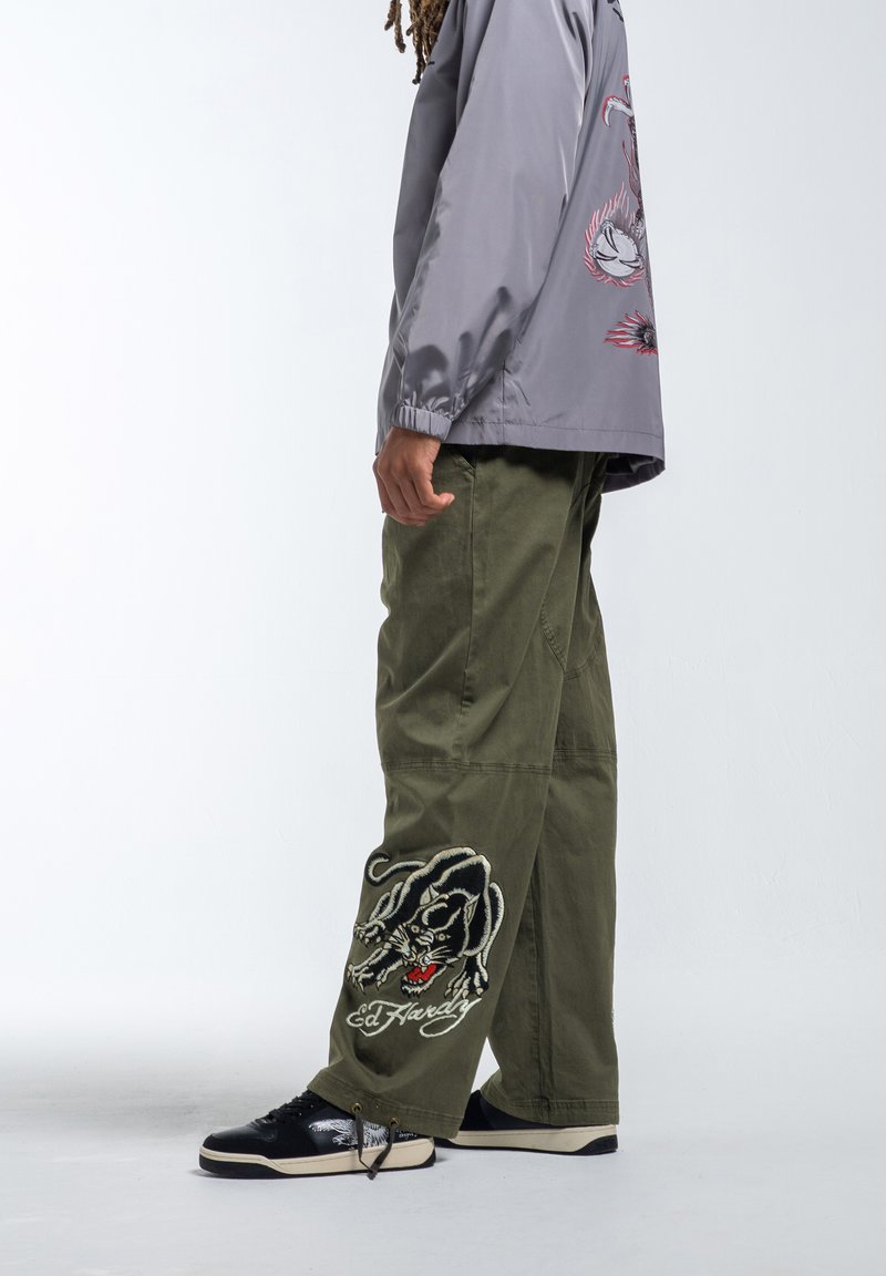 Ed Hardy PANTHER TECH - Teplákové kalhoty - green/zelená - Zalando.cz