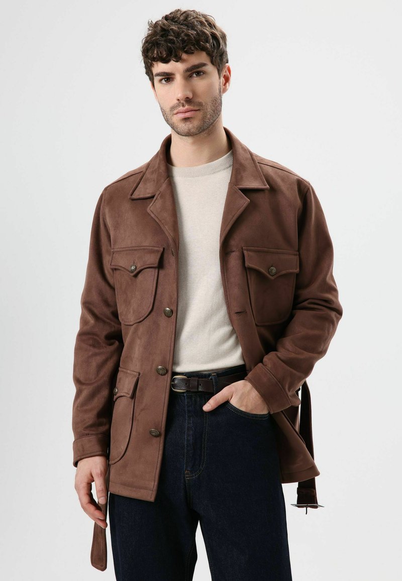 Lucy & Sam BUTTON-FRONT - Light jacket - dark brown - Zalando