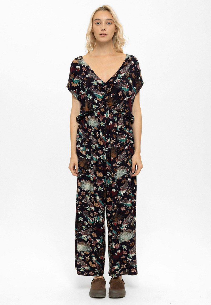anou anou ALL OVER PRINT - Jumpsuit - mottled dark brown/dunkelbraun ...