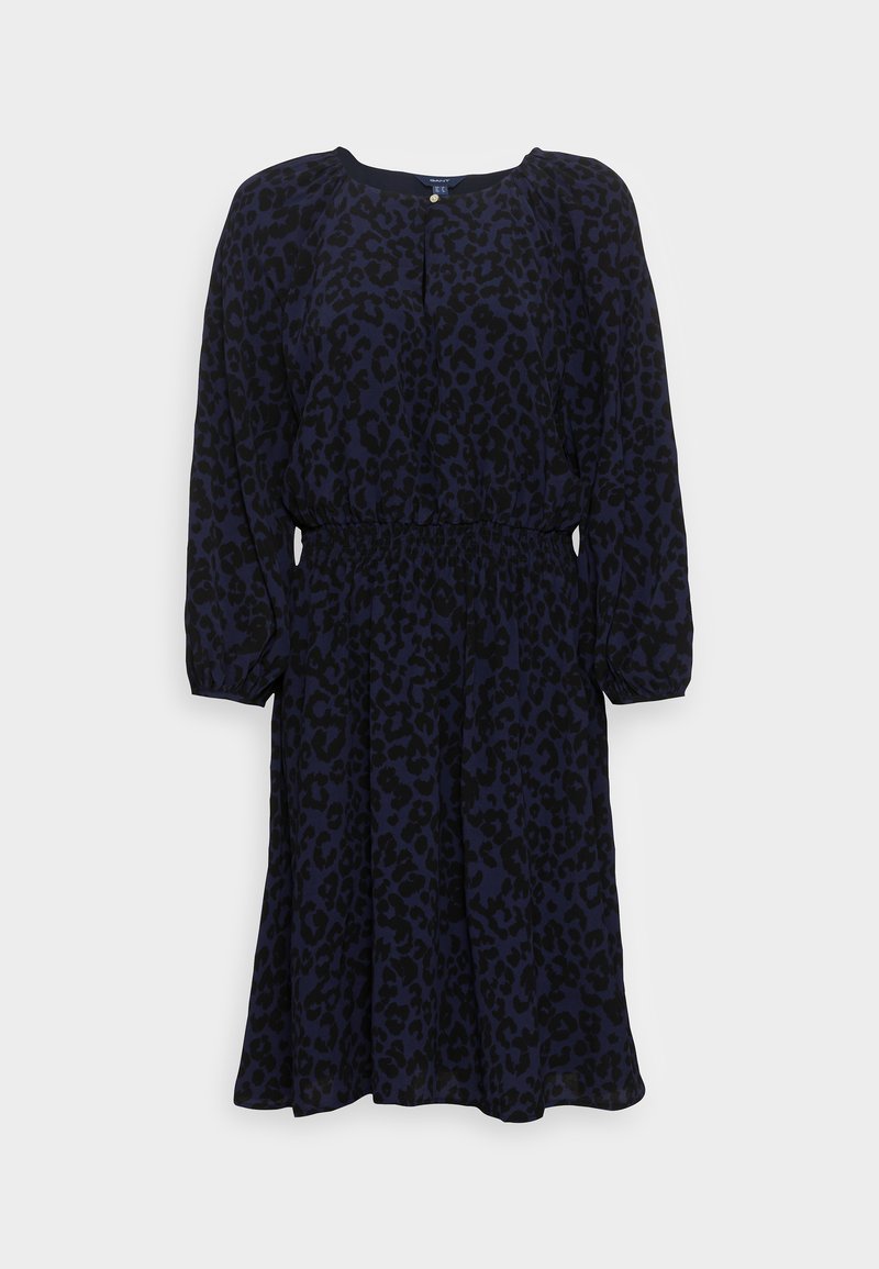 GANT LEOPARD BOAT NECK DRESS - Robe de jour - classic blue/bleu marine ...