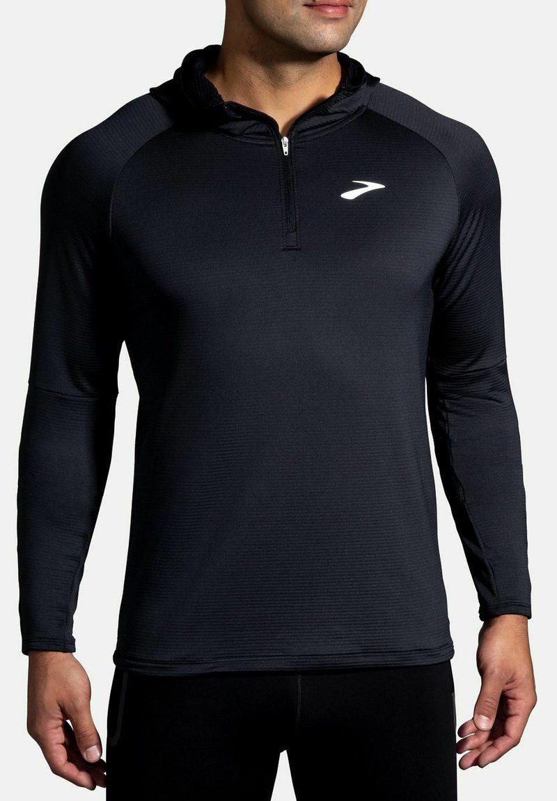 Brooks THERMAL HOODIE 2.0 - Pikkade varrukatega topp - black/must ...