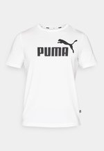 Puma LOGO TEE - Print T-shirt - white - Zalando.co.uk