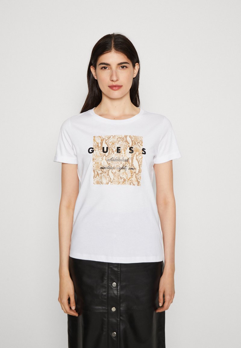 Guess PYTHON TEE - Tričko s potlačou - pure white/biela - Zalando.sk