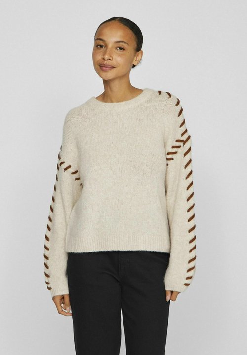 Cache Cache MIT STEHKRAGEN ZOPFMUSTER - Trui - beige - Zalando.be