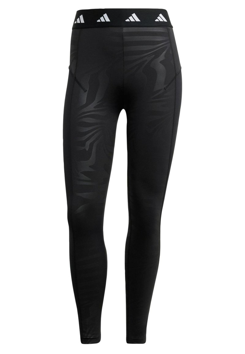 adidas Performance TECHFIT PRINTED 7/8 - Legging - black/zwart - Zalando.nl