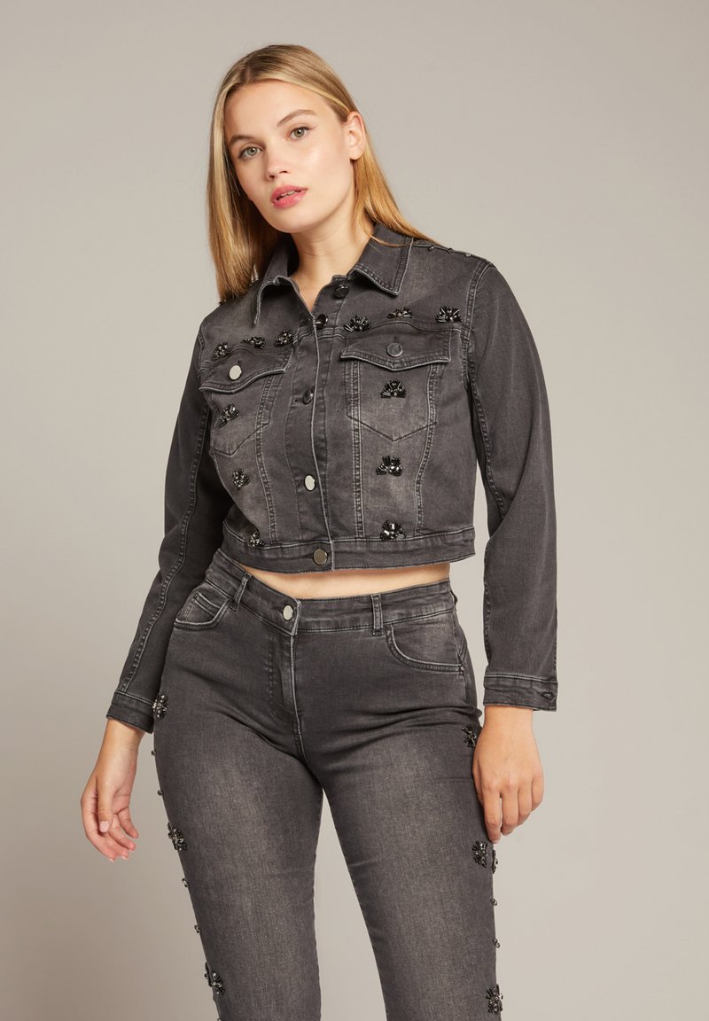 Elena Mirò IN STRETCH RICAMATO A MANO - Veste en jean - nero/noir ...