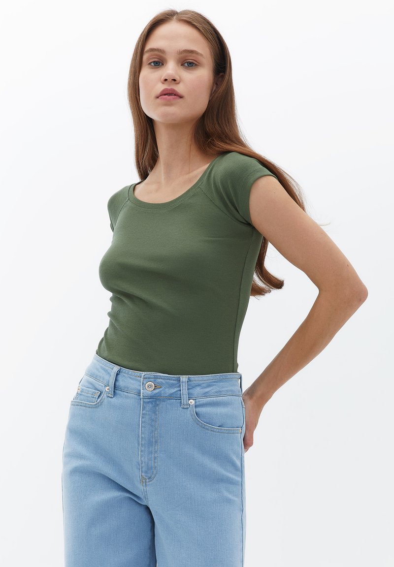 OXXO BOAT NECK - T-Shirt basic - bronze green/dunkelgrün - Zalando.de