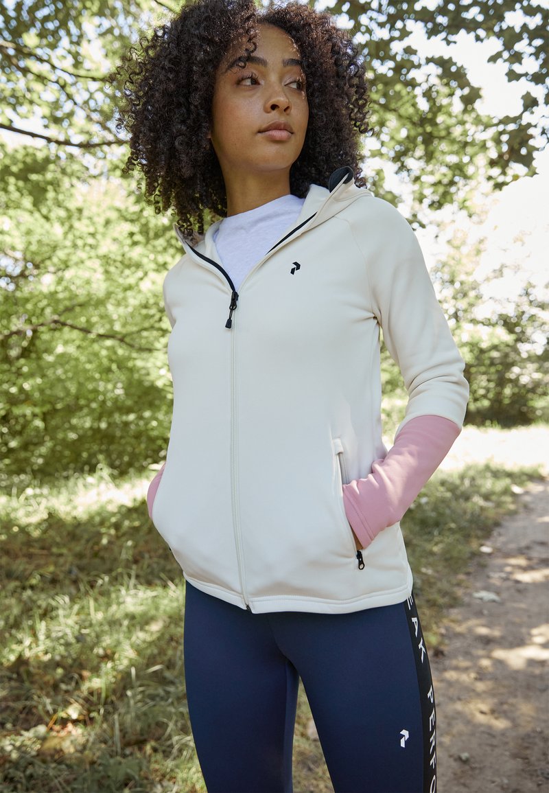 Peak Performance RIDER ZIP HOOD - Sweat zippé - vintage white/warm ...