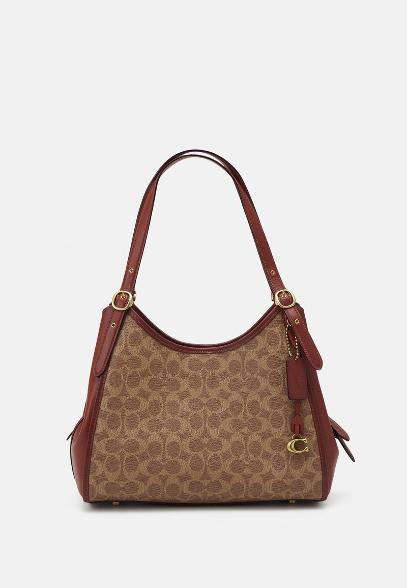 Coach COATED CANVAS SIGNATURE ARCHIVAL EDIE - Handbag - tan rust/tan ...