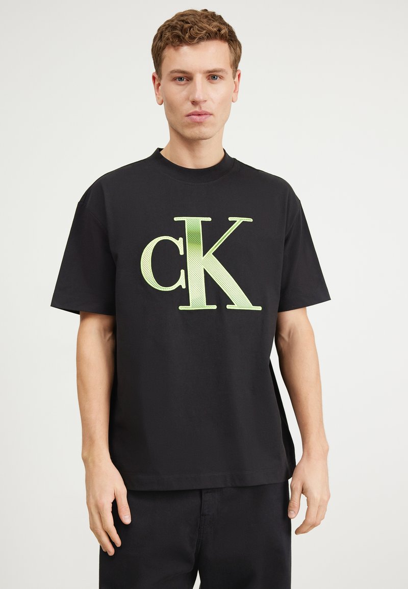 Calvin Klein Jeans MONOLOGO TEE - Print T-shirt - black - Zalando.co.uk