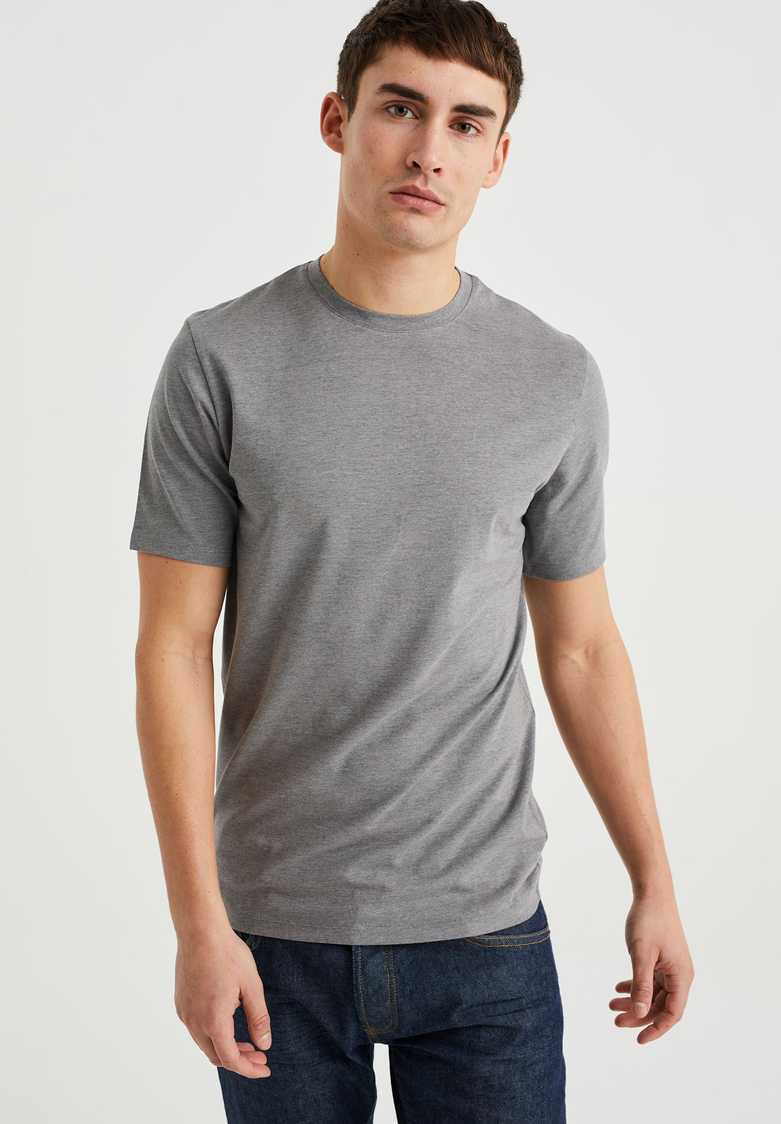 WE Fashion BASIC - T-Shirt basic - light grey/hellgrau - Zalando.ch