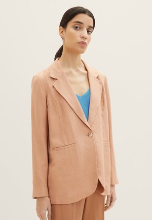 TOM TAILOR MIT KAPUZE - Sweatjacke - brown twill structure/hellbraun ...