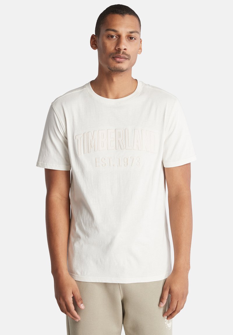 Timberland MODERN WASH - Camiseta estampada - vintage white/blanco ...