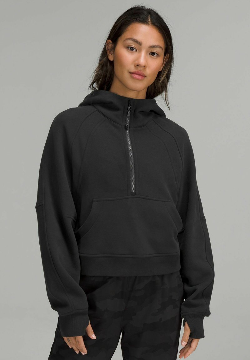 lululemon SCUBA OVERSIZED HALF-ZIP - Mikina s kapucí - black/černá ...