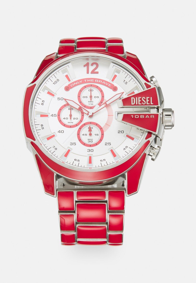 Diesel MEGA CHIEF WATCH - Chronograph - red/silver-coloured/rot ...