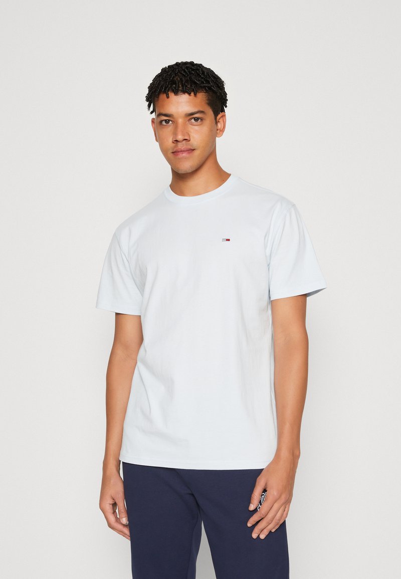 Tommy Jeans SOLID TEE - T-shirt basique - shimmering blue/bleu clair ...