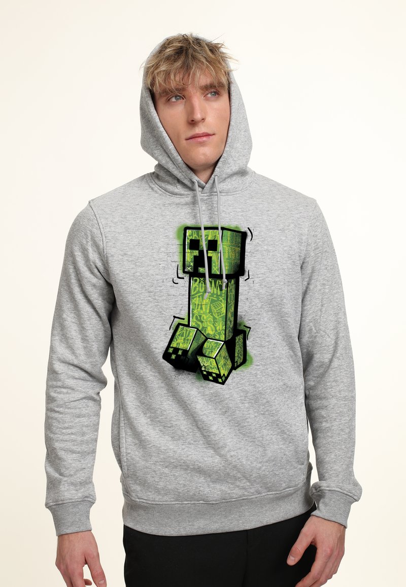 Henry Tiger MINECRAFT GRAFFITI CREEPER - Sweat à capuche - heather grey ...