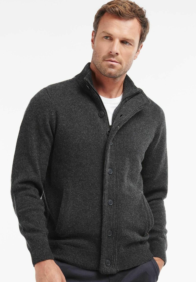 Barbour PATCH ZIP THRU - Cardigan - black/dark grey - Zalando.ie