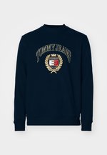Tommy Jeans CREST CREW UNISEX - Sweatshirt - dark night navy/dark blue ...
