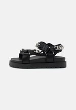 Buffalo EVE TRACK - Plateausandalette - black/silver/schwarz - Zalando.ch