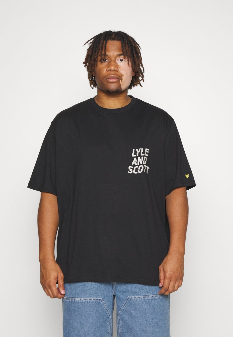 Lyle & Scott RIPPLE LOGO - T-shirt imprimé - jet black/noir - ZALANDO.FR