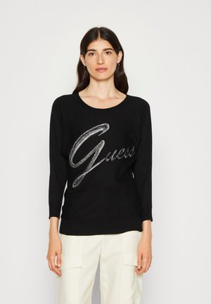 Guess LS RN DIANE TRIANGLE LOGO SWTR - Trui - jet black/zwart - Zalando.nl