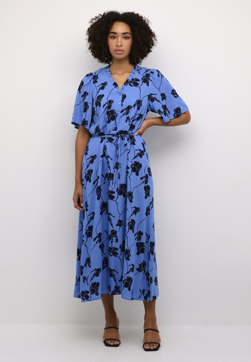 Kaffe Maxikleid - riviera black flower print/hellblau - Zalando.de