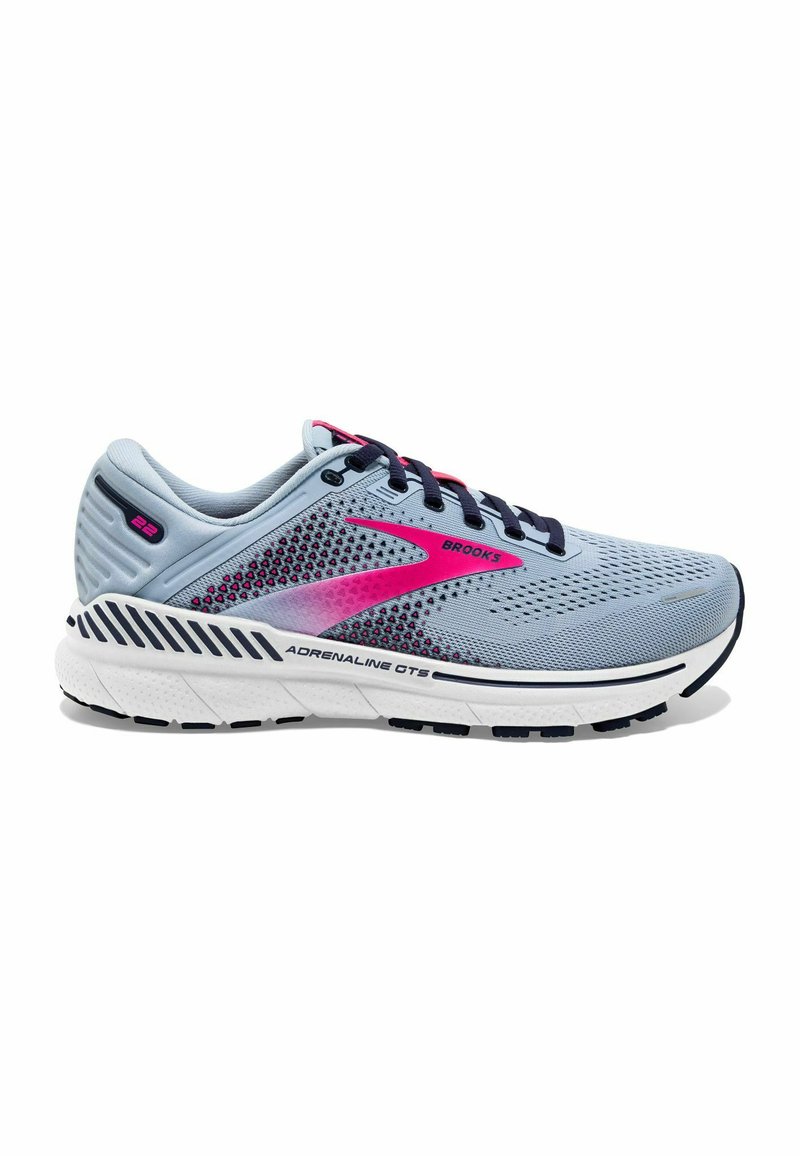 Brooks ADRENALINE GTS 22 - Scarpe da corsa su strada - kentucky blue peacoat pink/blu scuro ...