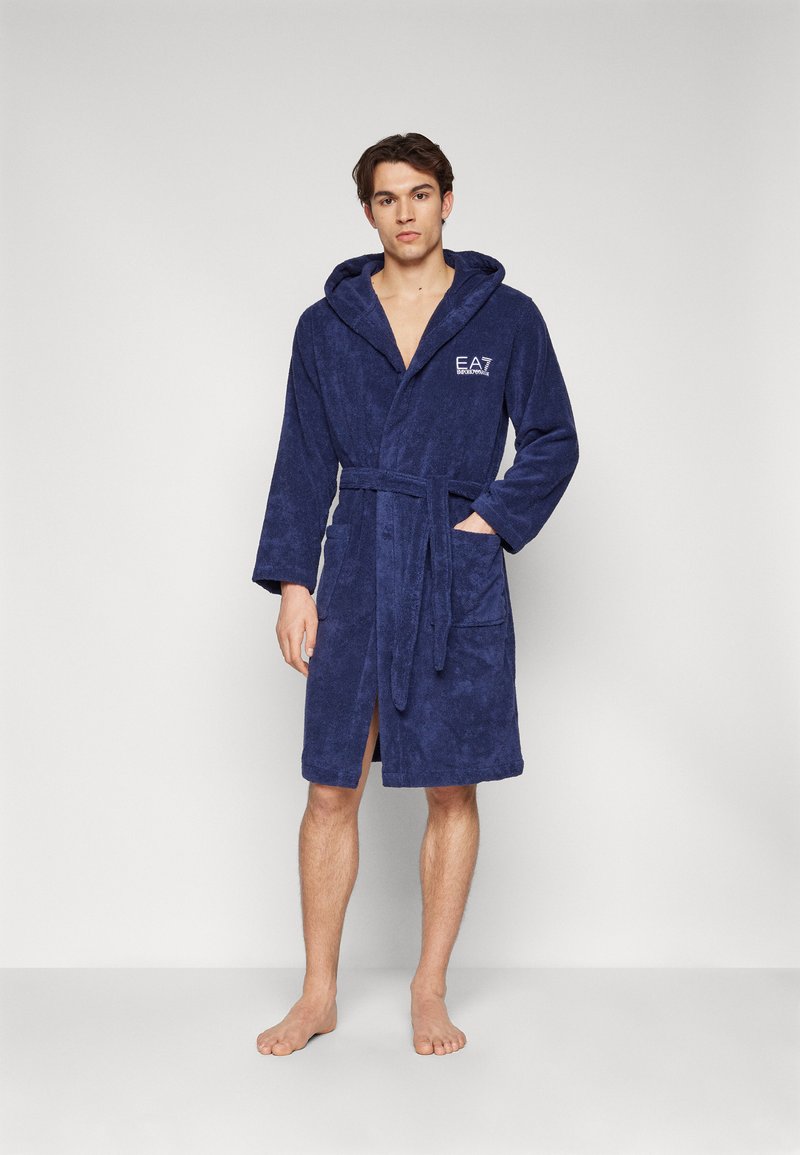 EA7 Emporio Armani WATER SPORTS BATHROBE - Halja - blu navy/ bianco ...