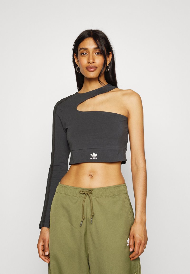 adidas Originals CROPPED - Topper langermet - carbon/svart - Zalando.no