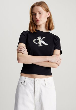 Calvin Klein Performance CROPPED GYM - Sport T-Shirt - black beauty ...