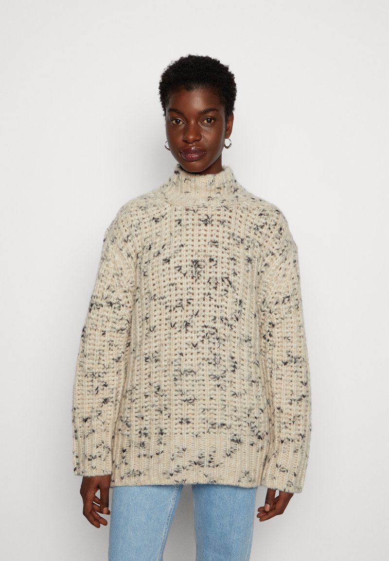 Marc O'Polo PULLOVER STAND UP COLLAR - Trui - frosty sand/beige ...