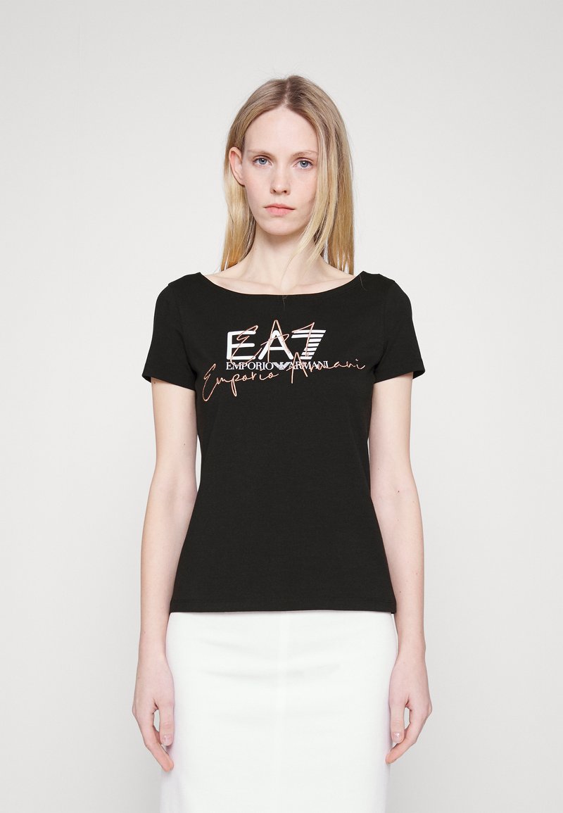 EA7 Emporio Armani T-shirt med print - black/gold/svart - Zalando.se