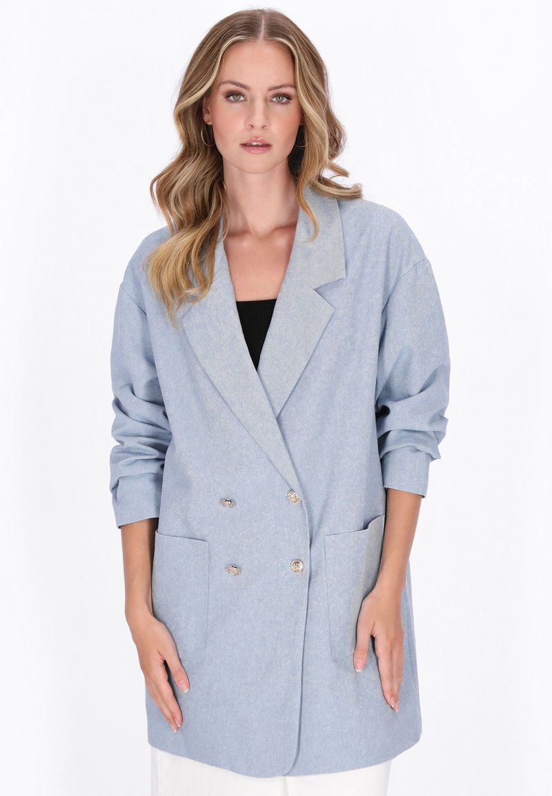 DreiMaster Short coat - light blue - Zalando