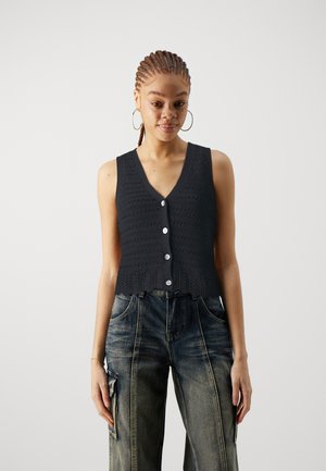 Next TEXTURED TIE UP - Weste - black/schwarz - Zalando.at