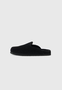 Pier One LEATHER UNISEX - Slippers - black - Zalando