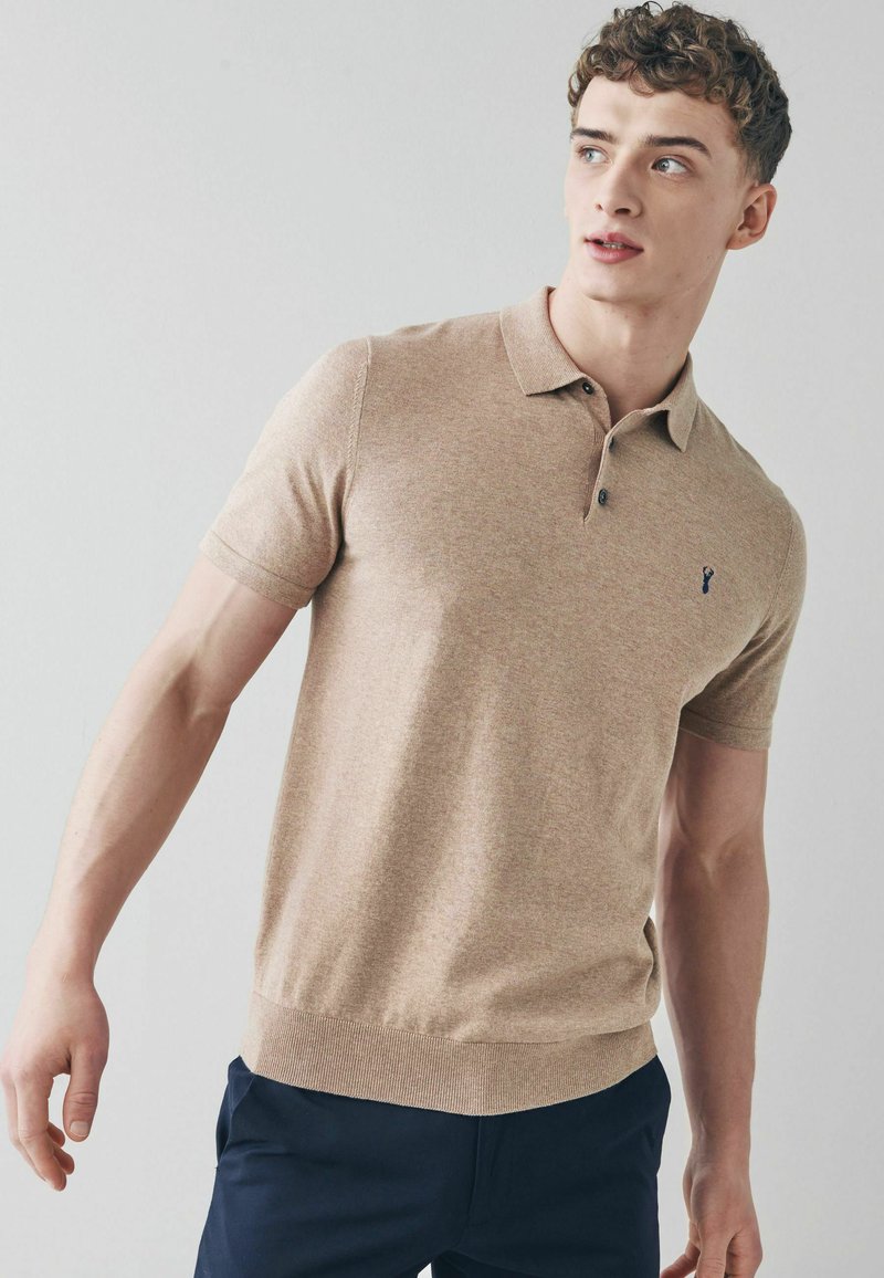 Next Polo - oatmeal natural with stag embroidery/ocra - Zalando.it
