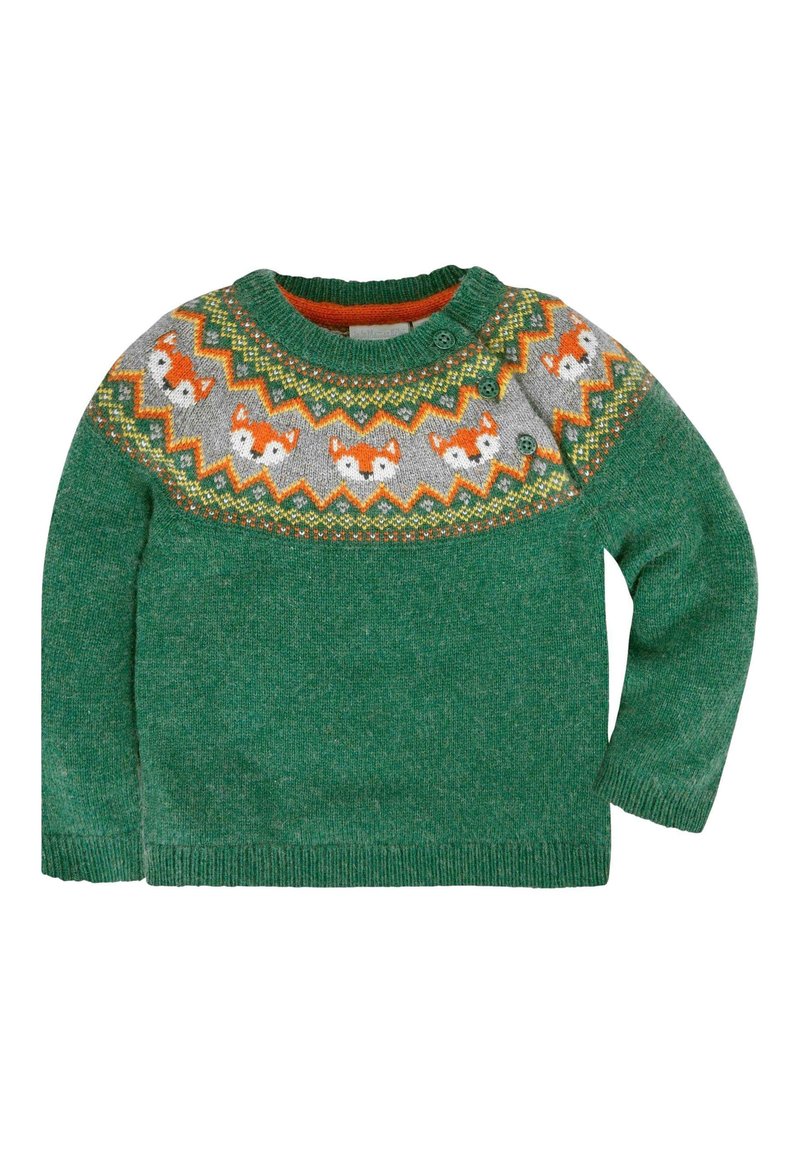 JoJo Maman Bébé TRACTOR FAIR ISLE STANDARD - Svetr - green fox/zelená ...