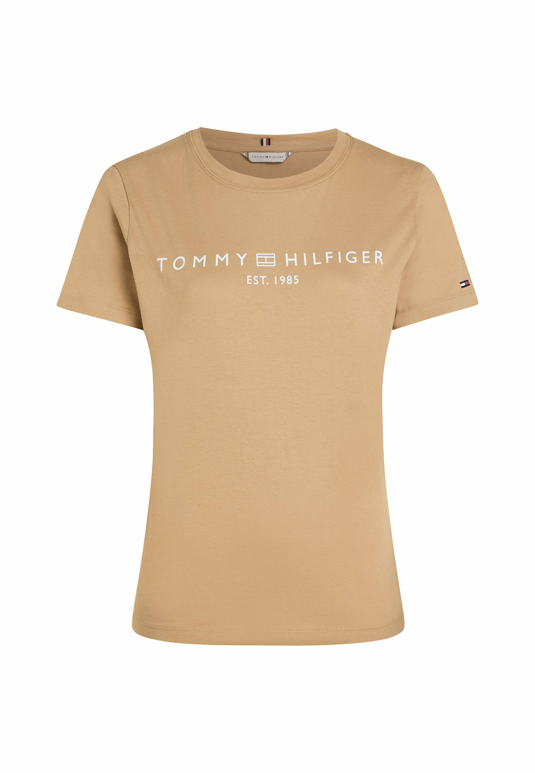 Tommy Hilfiger LOGO CREW NECK T Shirt print classic khaki beige Zalando