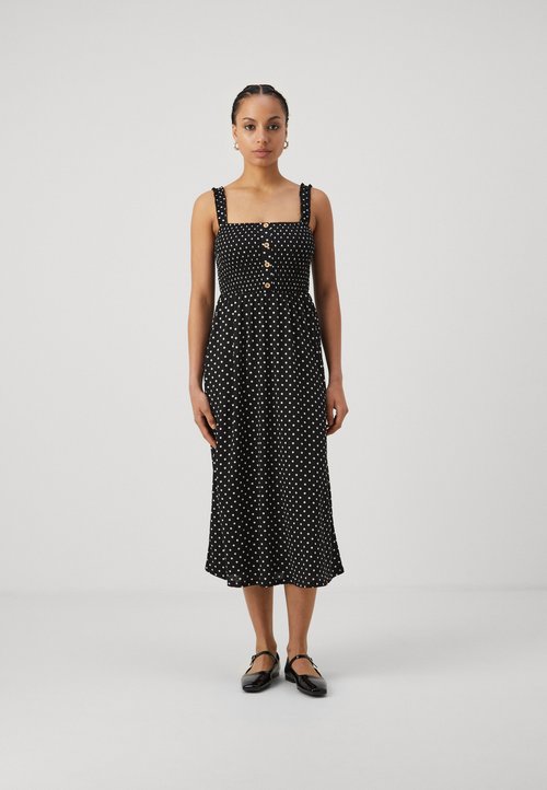 Stradivarius EMBROIDERED MIDI - Dnevna haljina - black/crno - Zalando.hr