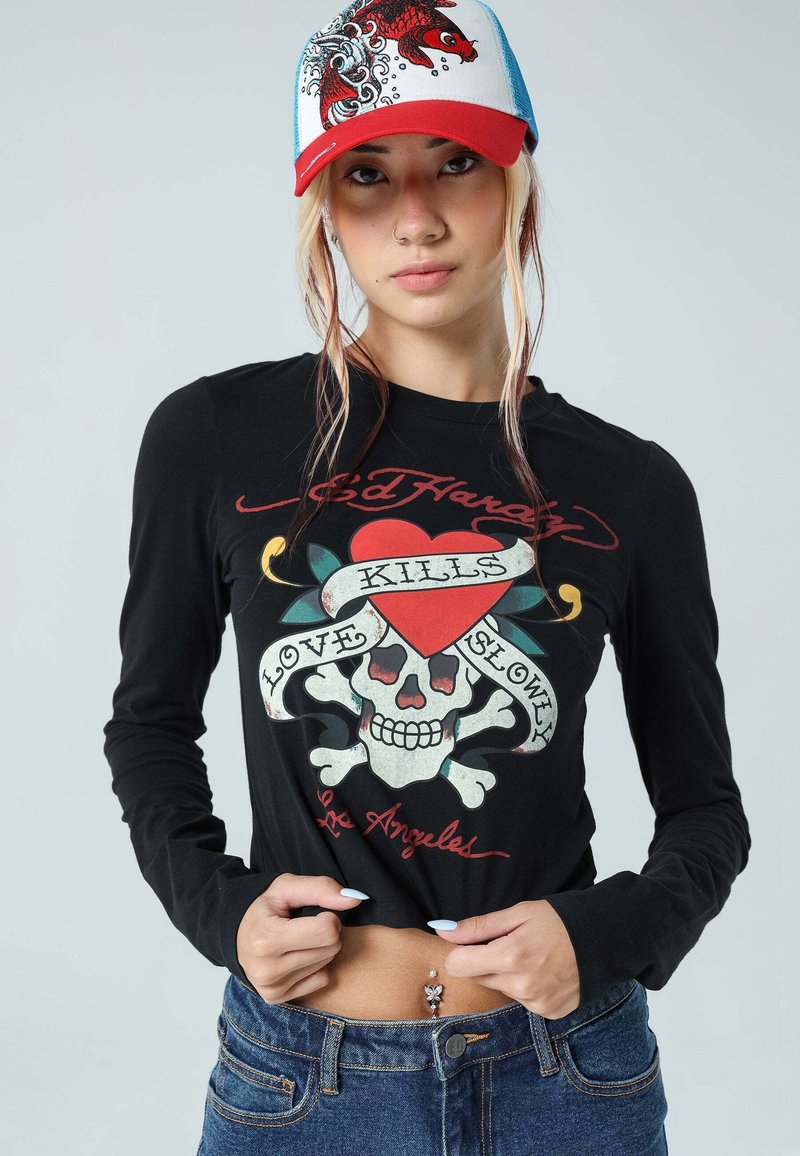 Ed Hardy LOVE KILLS LONG SLEEVE - Camiseta de manga larga - black/negro ...