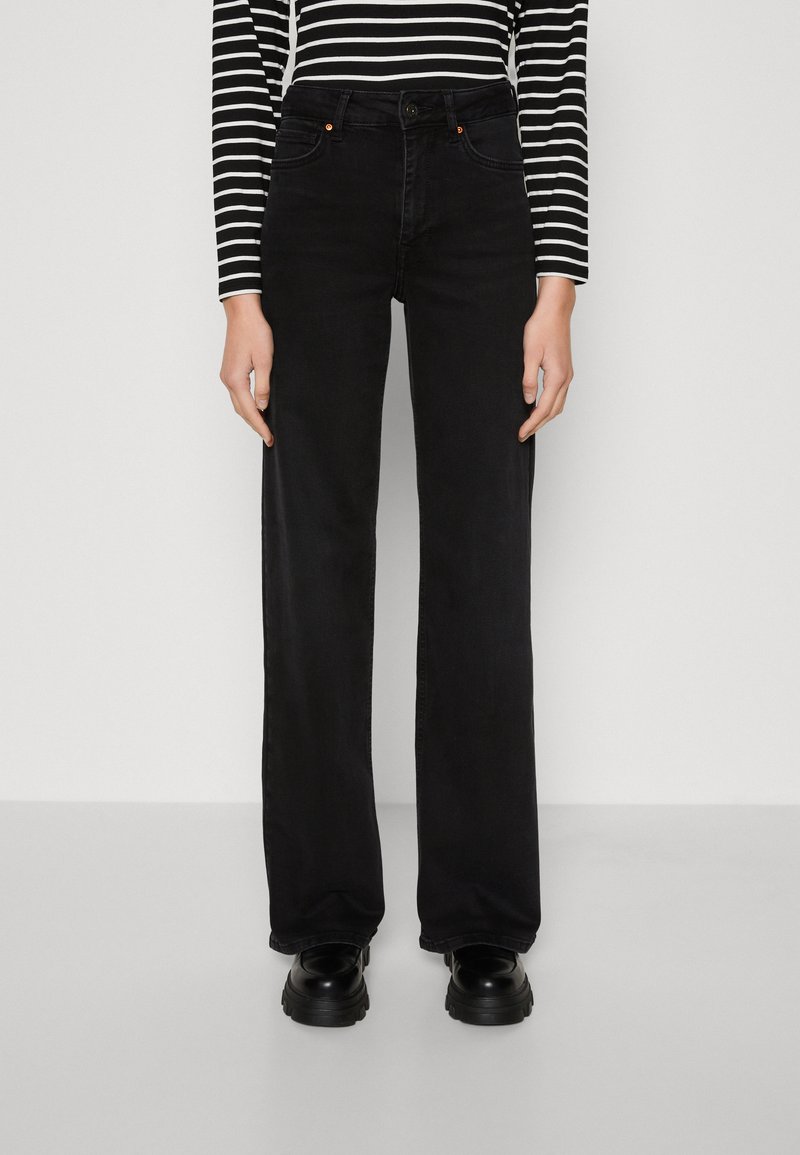 ONLY ONLMADISON BLUSH WIDE - Blugi drepți - washed black/denim negru ...
