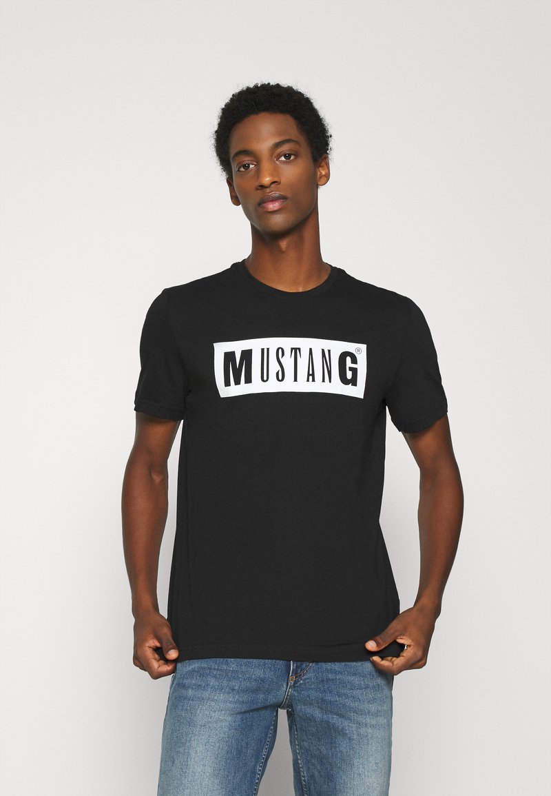 Mustang ALEX LOGO TEE - T-Shirt print - black/schwarz - Zalando.at
