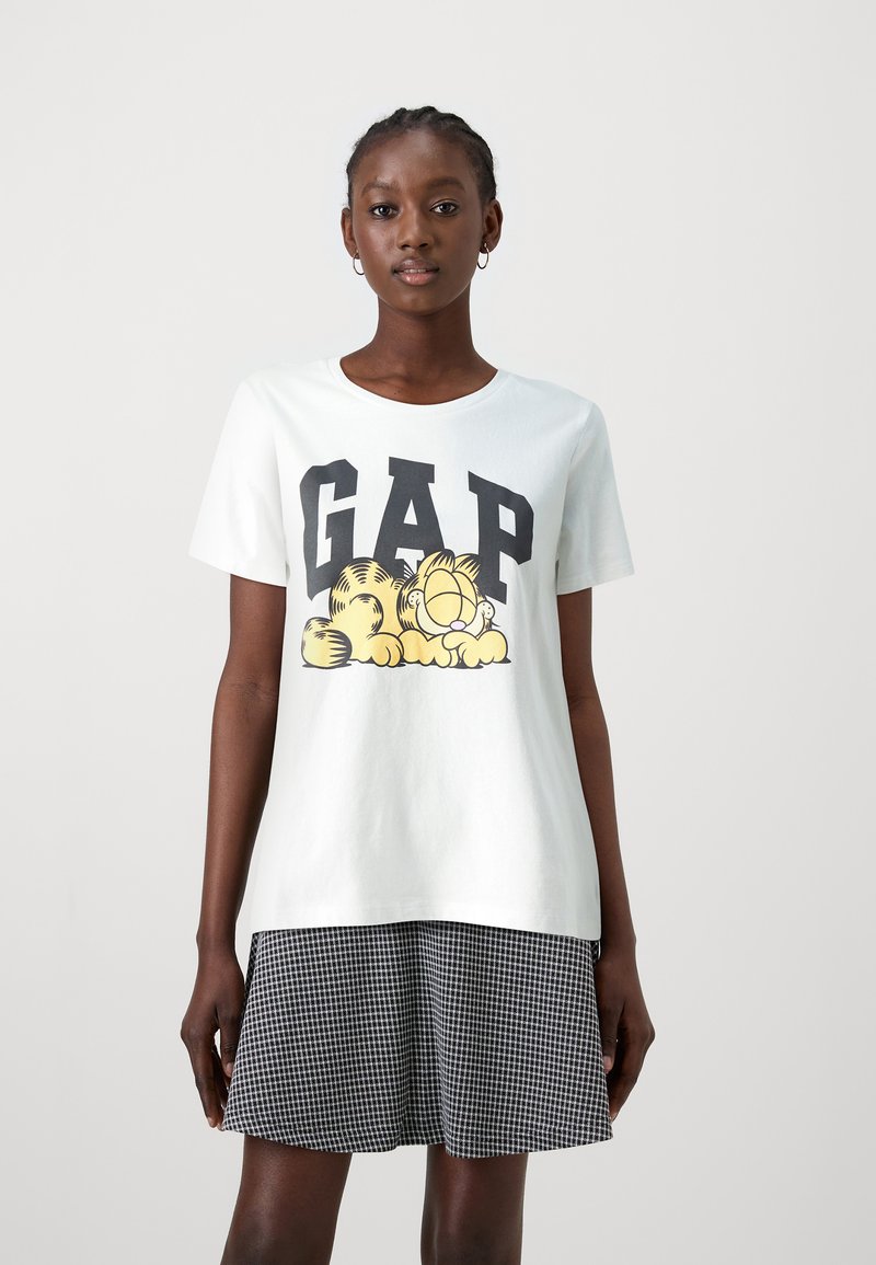 GAP GARFIELD - T-shirt z nadrukiem/biały - Zalando.pl