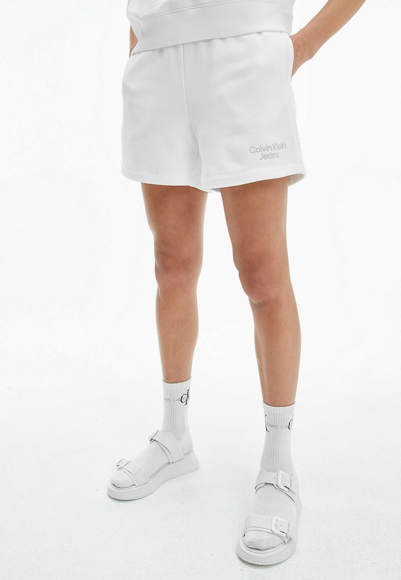 Calvin Klein Jeans TERRY - Shorts - bright white/white - Zalando