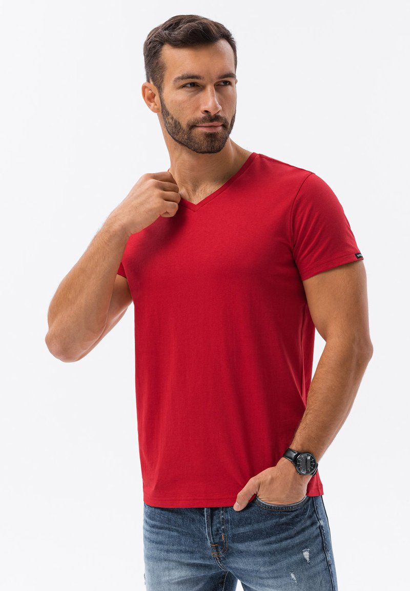 Ombre SET OF THREE Z29 - T-Shirt basic - red/violet/light olive/rot - Zalando.de