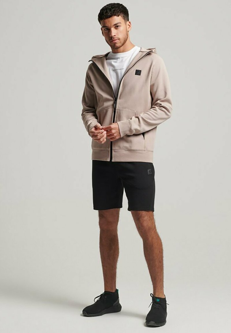 Superdry CODE TECH ZIP HOODIE - Sweat zippé - warm grey/gris clair ...