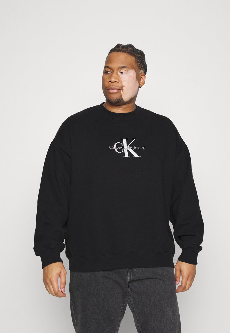 Calvin Klein Jeans Plus PLUS MONOLOGO - Bluză de molton - black/negru ...